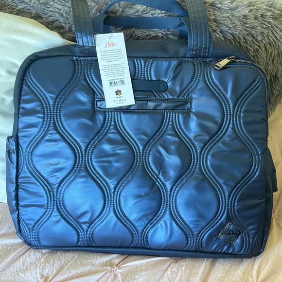 lug | Bags | Nwt Lug Aviator Carry All Tote Bag Metallic Indigo Navy ...